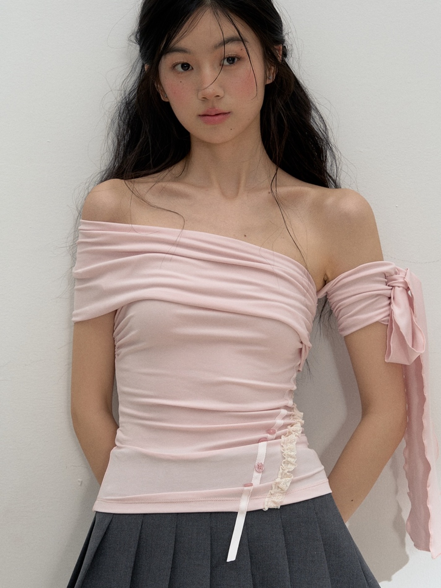 모론 SunsetPark Summer Healing Off-Shoulder Top (3color) - 위시버킷