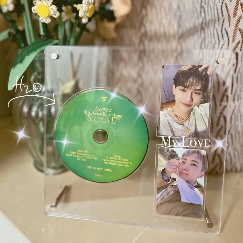 케이팝 포토 카드 홀더 아크릴 포토 프레임 마그네틱 액자 Cd 앨범 프레임 아이돌 카드 디스플레이 스탠드 데스크탑 장식