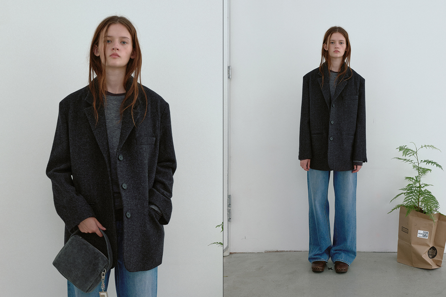 포저 3 button wool daddy jacket (charcoal) - 위시버킷