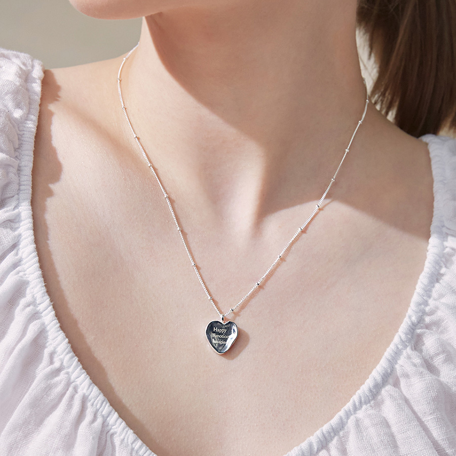 헤이 HEI hei word heart necklace - 위시버킷