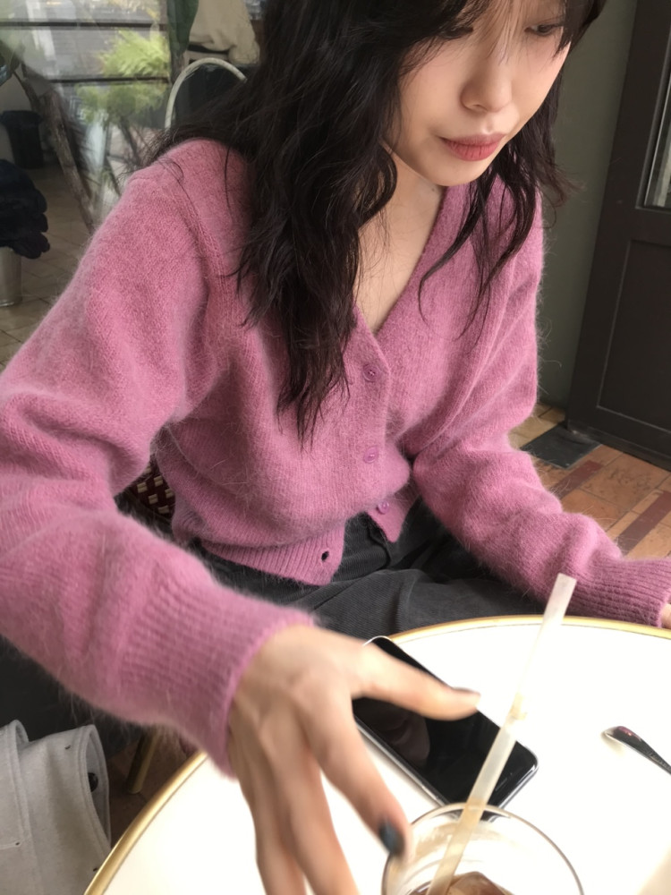 디플리 7일 소요/앙고라 브이 니트 가디건 5color - 위시버킷