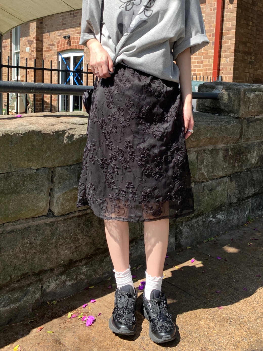 프릴리 FLILY DL. Flo Spangle Midi Skirt - 위시버킷