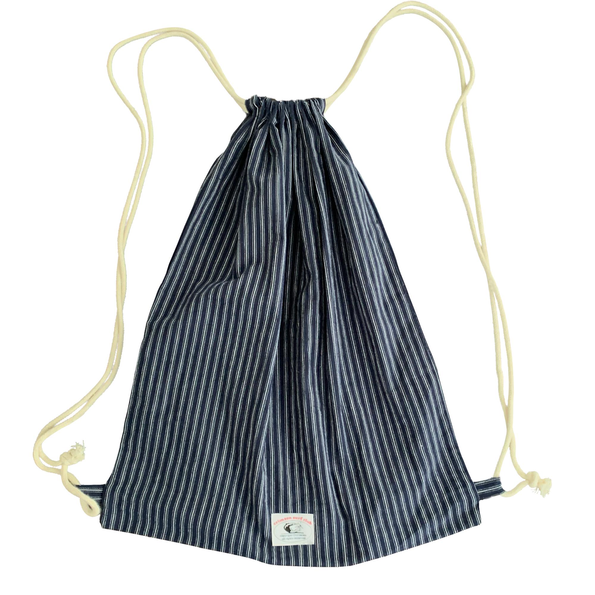 크림슨마켓 크림슨마켓 [crimson made] 더블 스트라이프 오트 스트링백 짐색 (navy) - 위시버킷