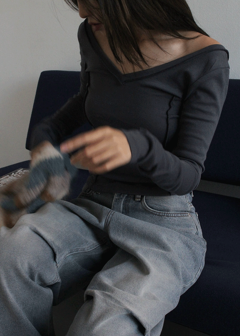 이오엔 EON LINE STRAP SLIM TEE (4color) - 위시버킷