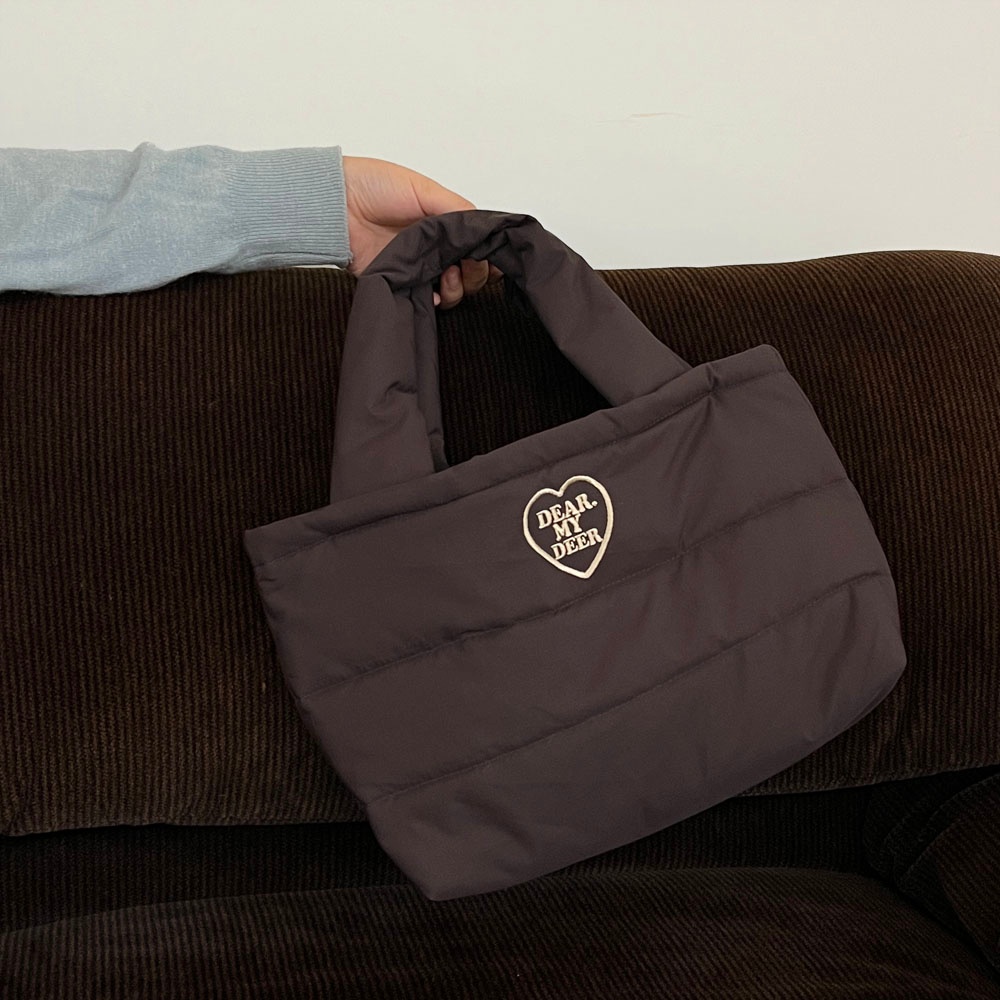 디어마이디어 방수) Padding tote bag_ brown - 위시버킷