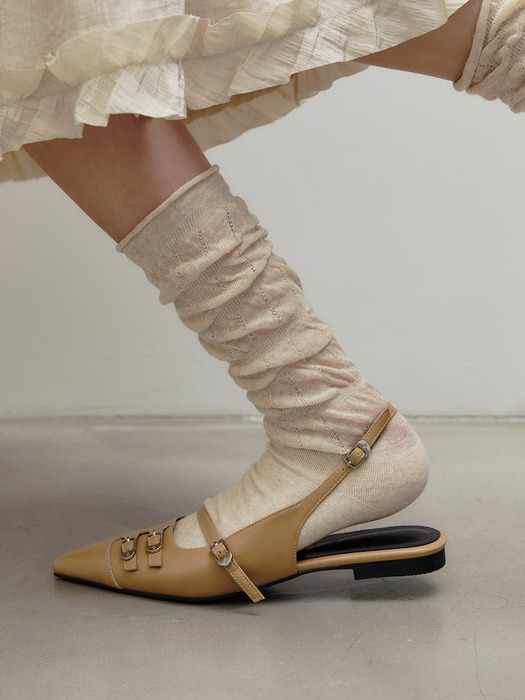 무드나잇 CINDY LOW 신디 로우 슬링백 스틸레토 플랫슈즈 - 4colors - 위시버킷