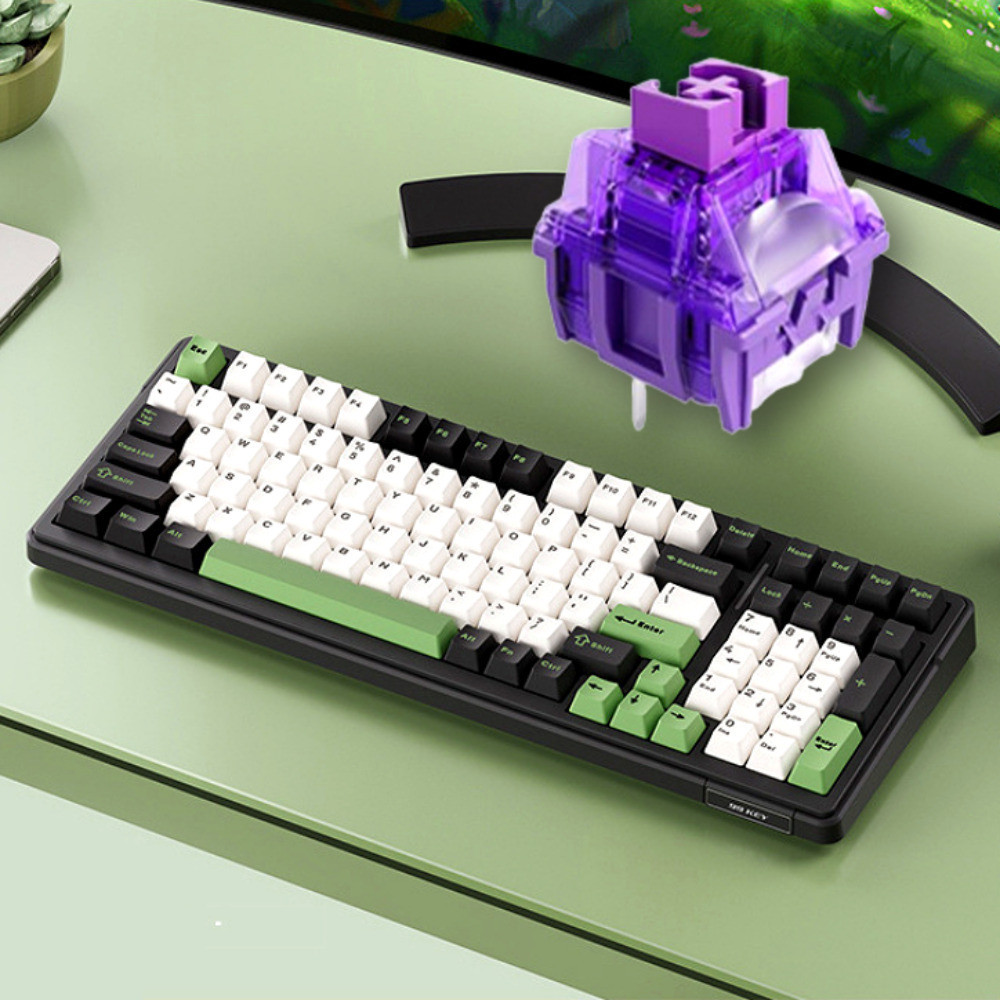 아우라 AULA AULA F99 아우라 독거미 f99 키보드 기계식 그린 TCC퍼플축 - 위시버킷