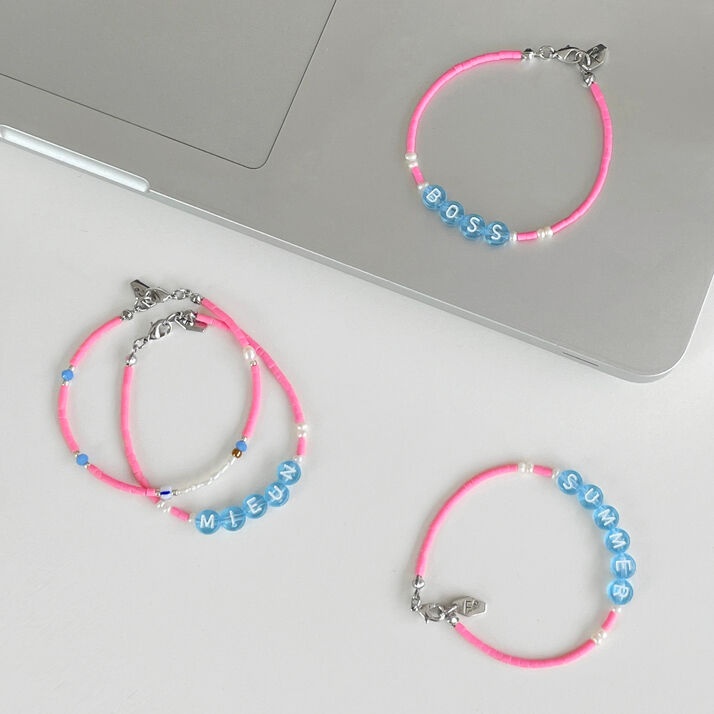 판타스틱플래닛 initial pink pop bracelet - 위시버킷