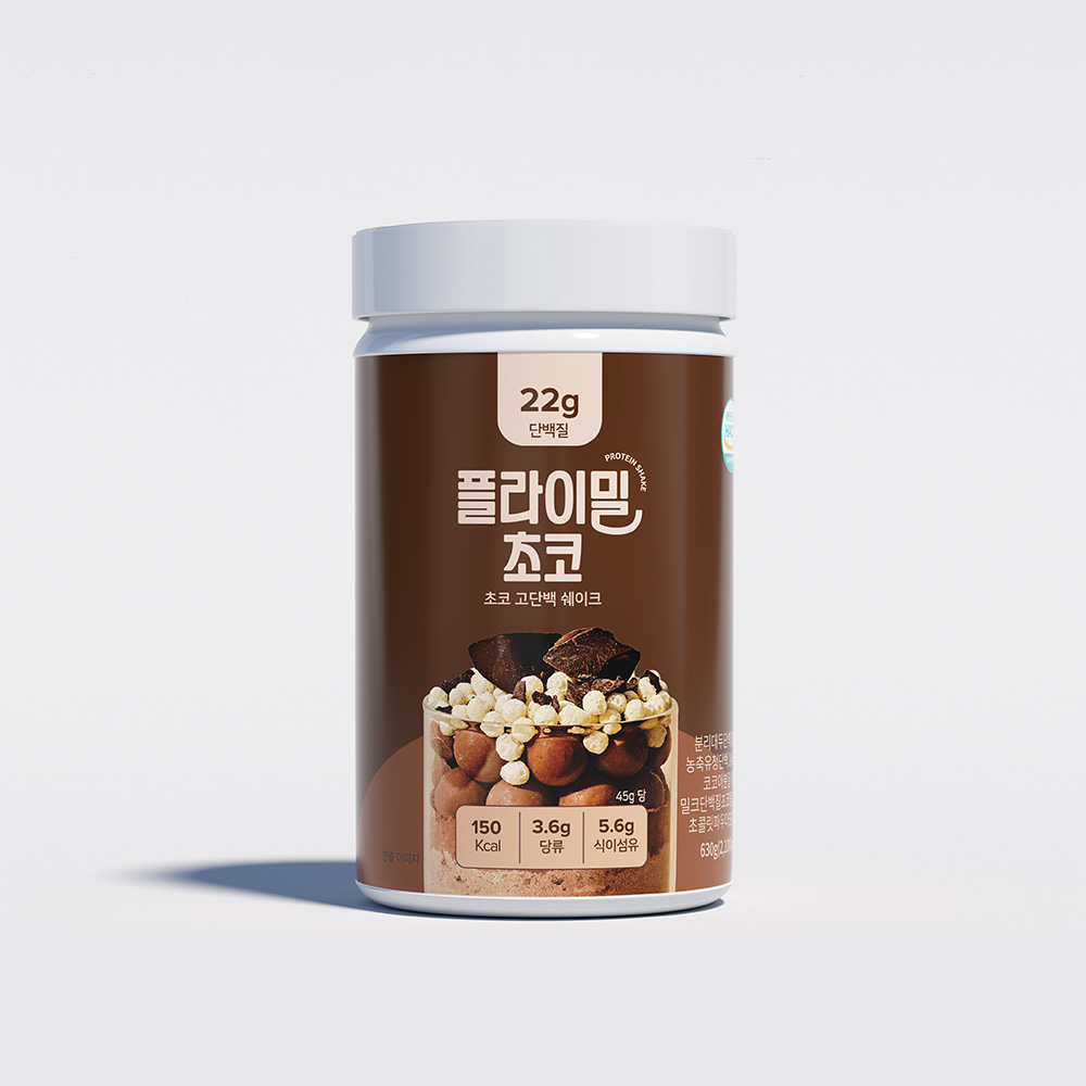 플라이밀 플라이밀 라떼맛 단백질 쉐이크 대용량 초코맛 630g, 14회분 - 위시버킷