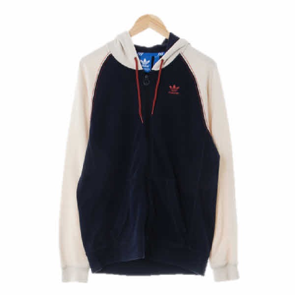 아디다스 아디다스오리지널 네이비아이보리 면혼방 투톤후드집업 - 위시버킷