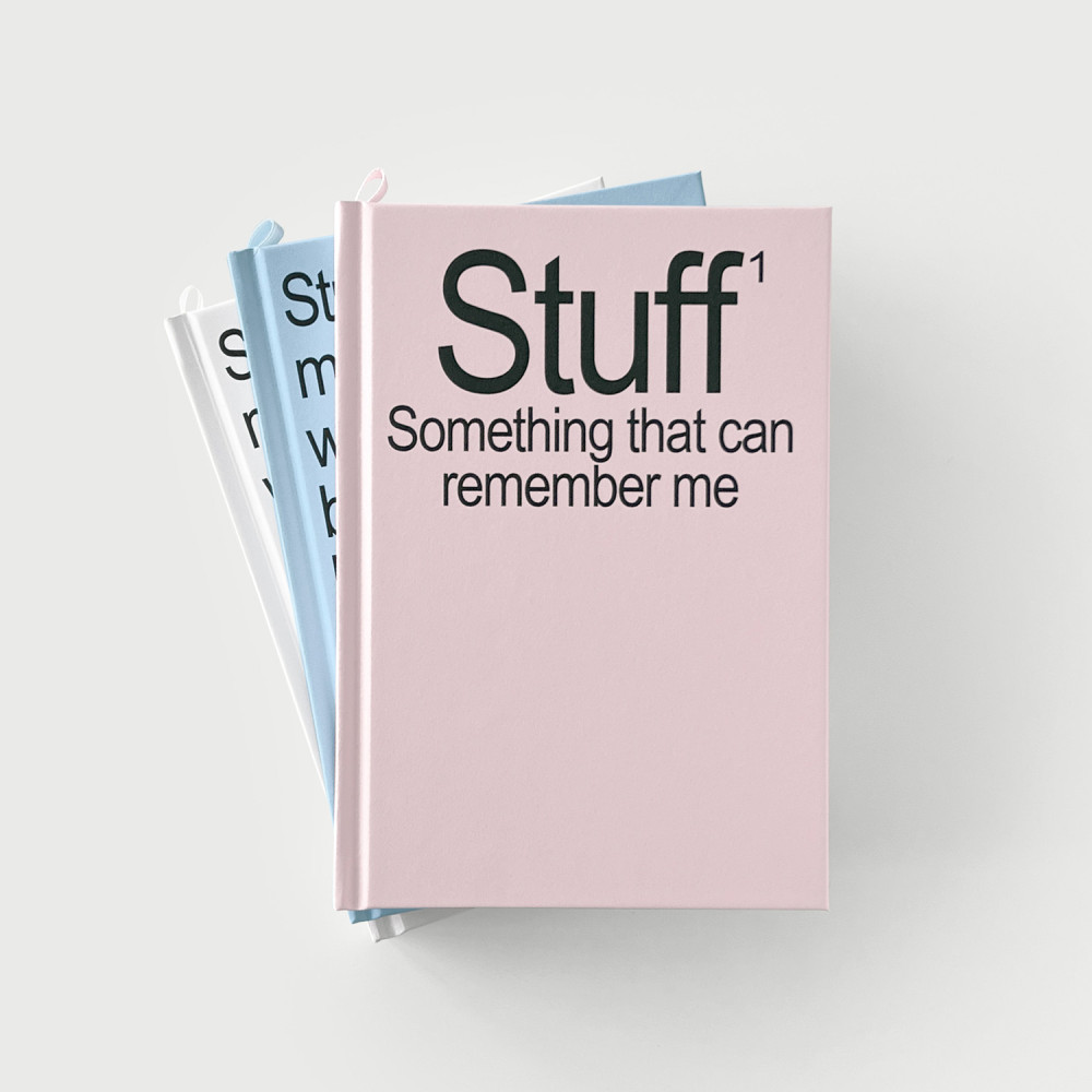 오에이비 OAB stuff diary 만년 위클리 먼슬리 12개월 2024 블루 화이트 핑크 스터프 다이어리 - 위시버킷