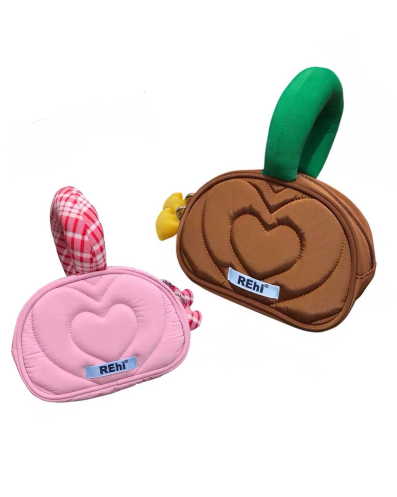 REHI Rehi 미니 하트 백 파우치 귀여운 손가방 - 위시버킷