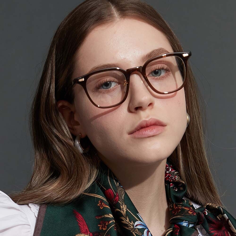 리끌로우 RECLOW E493 BROWN GLASS 안경 - 위시버킷