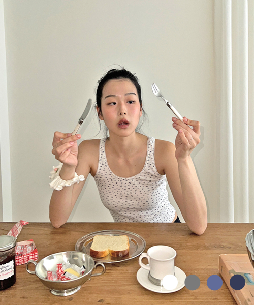 디어스토커 D. BASIC COTTON FLOWER TOP - 4 COLOR - 위시버킷