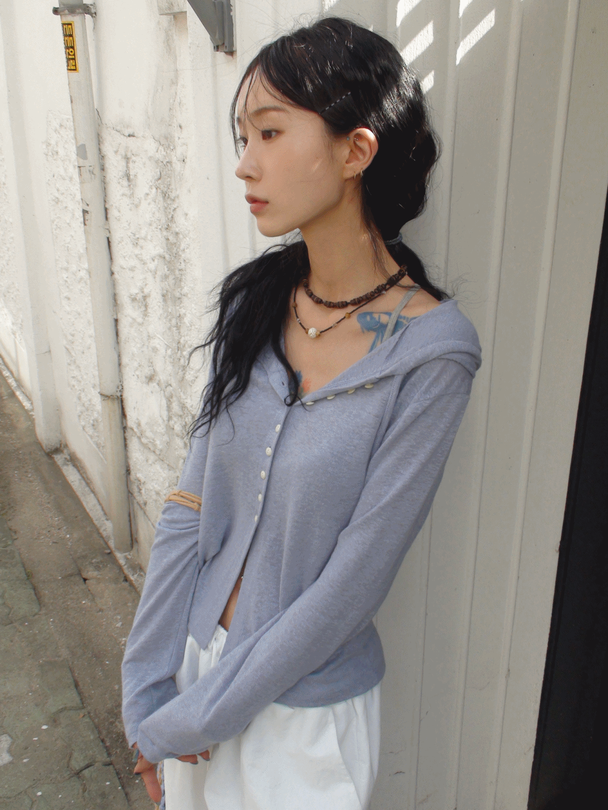  Button Linen Cardigan 