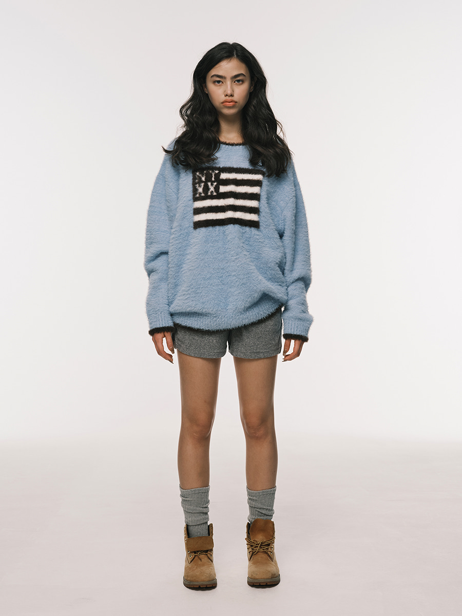 엔와이엑스엑스 NYX FLAG KNIT BLUE - 위시버킷