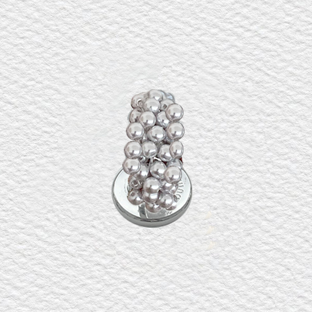 로우모이 Loumoi ring tok _ Matte silver pearl - 위시버킷