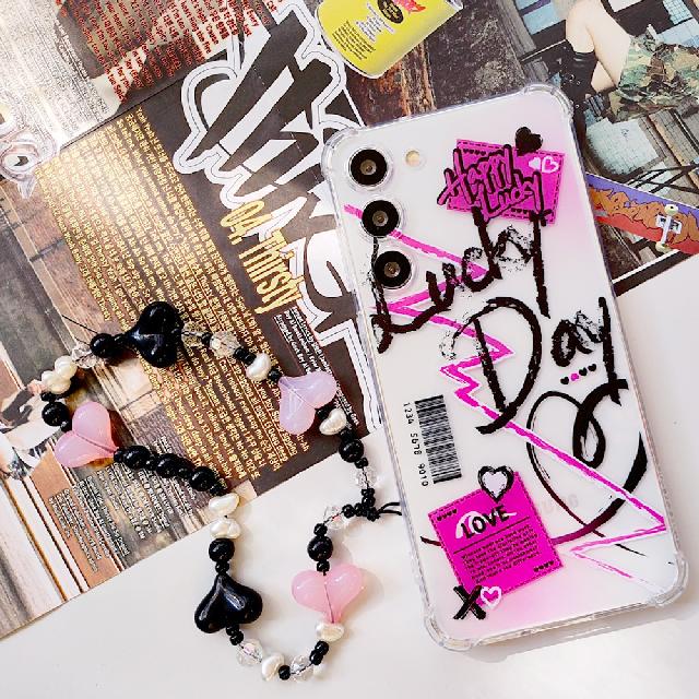 뿌잉몰 무료배송 갤럭시a23 버디2 A33 A53 A34 A22 A퀀텀 블랙핑크 하트 스트랩 세트 핸드폰케이스 폰케이스 우정케이스 커플케이스 생일선물 여친선물 귀여운