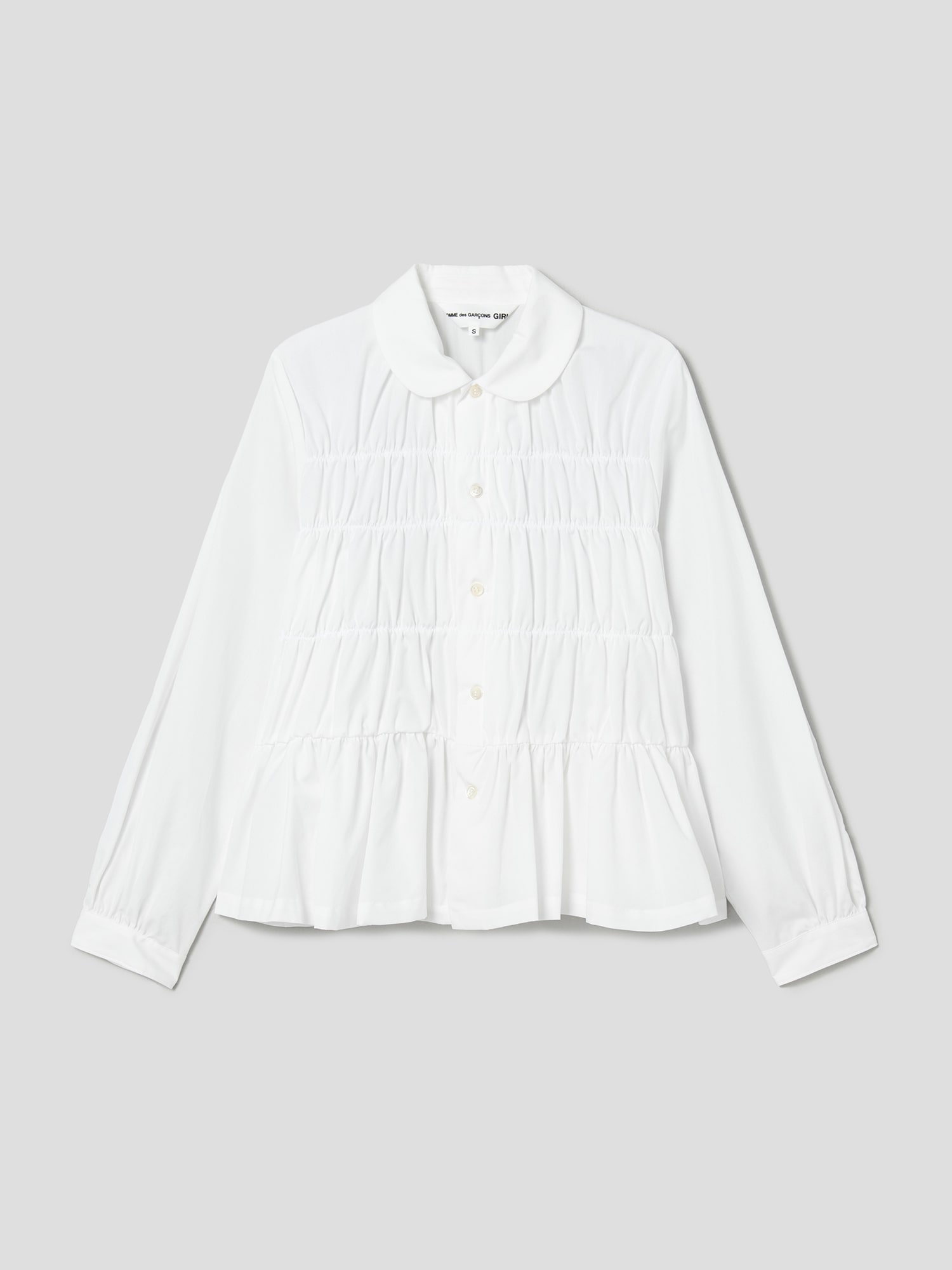 꼼데가르송 Cotton Round Collar Blouse - White - 위시버킷