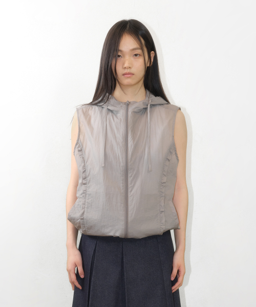 아메스 월드와이드 아메스 월드와이드(AMES-WORLDWIDE) SHEER NYLON VEST JACKET GREY - 사이즈 ...
