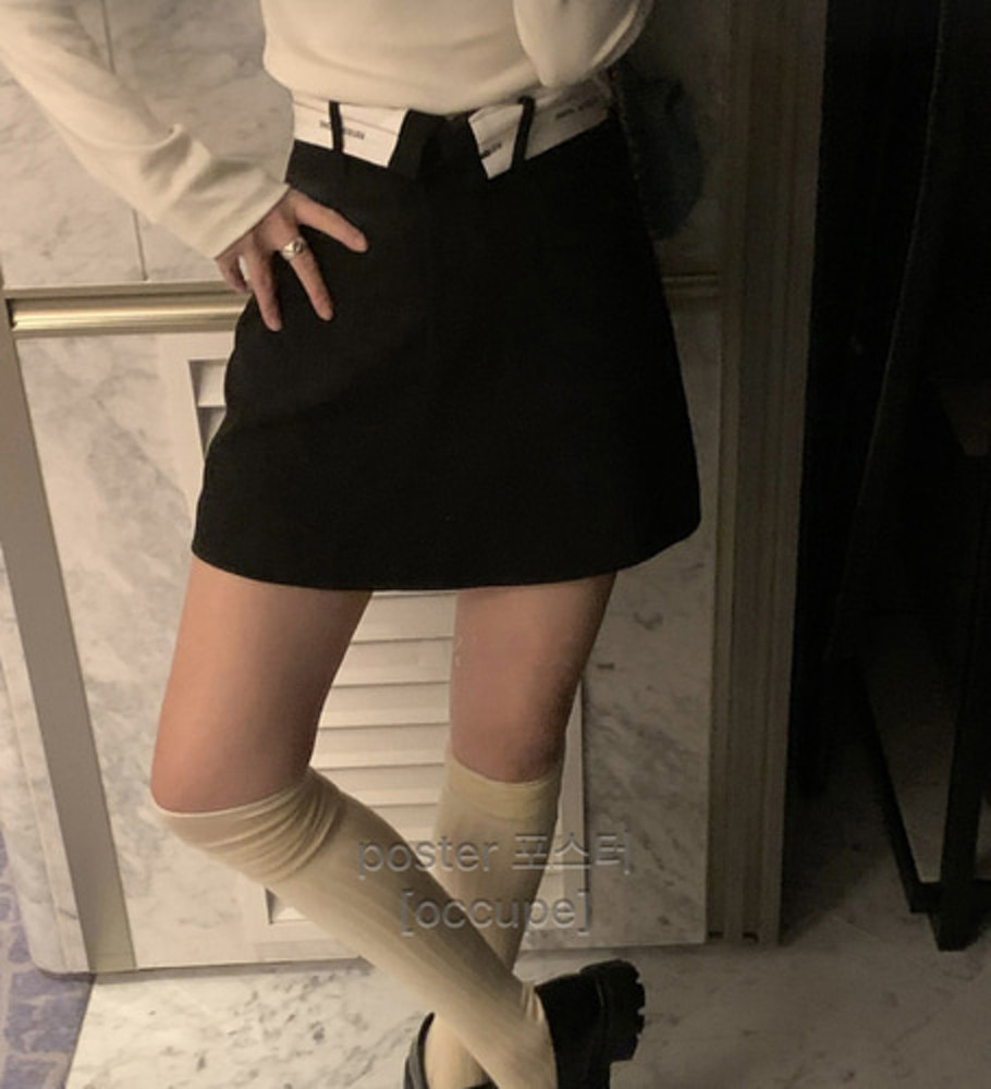 오큐페 포스터 라이즈 스커트 (2col) poster a라인 미니스커트 - 위시버킷