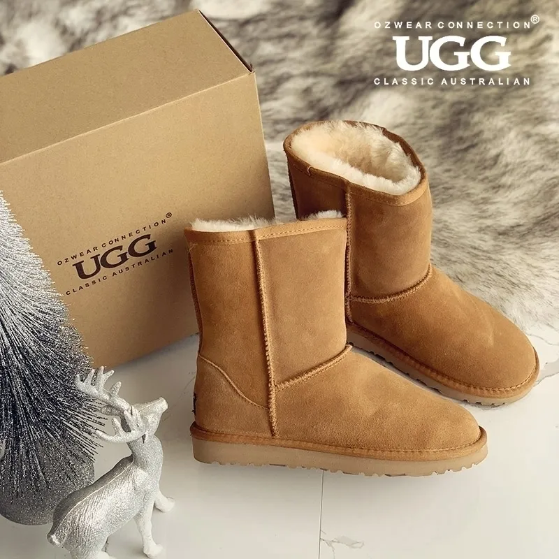 크로켓 [무료배송/호주정품] OZWEAR UGG 유니섹스 오즈웨어 천연소가죽 클래식 숏 어그 부츠 OB661 - 위시버킷