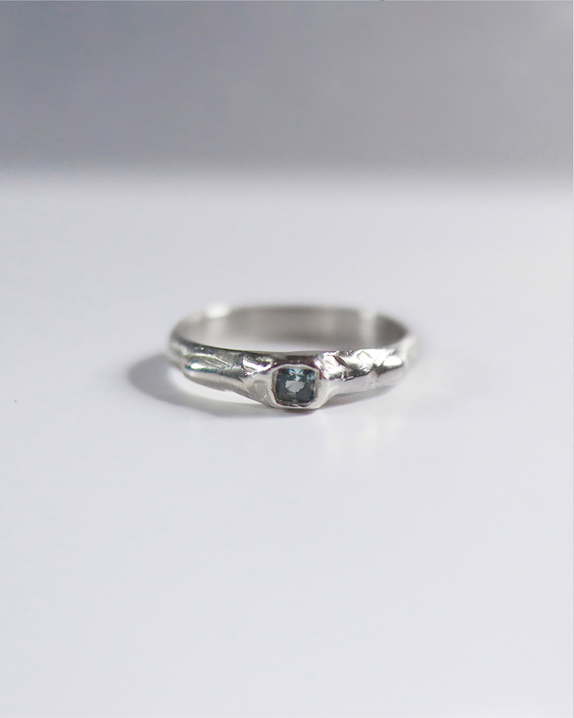 오우랜 O URAEN [ Silver925 ] Square stone melting ring (Light blue) - 위시버킷