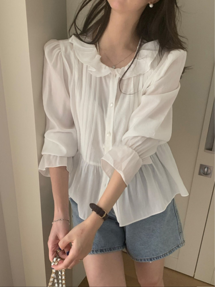 프리티영띵 [쿠폰] PYT 프리티영띵 미유 핀턱 블라우스 bl (2 Color) - 위시버킷