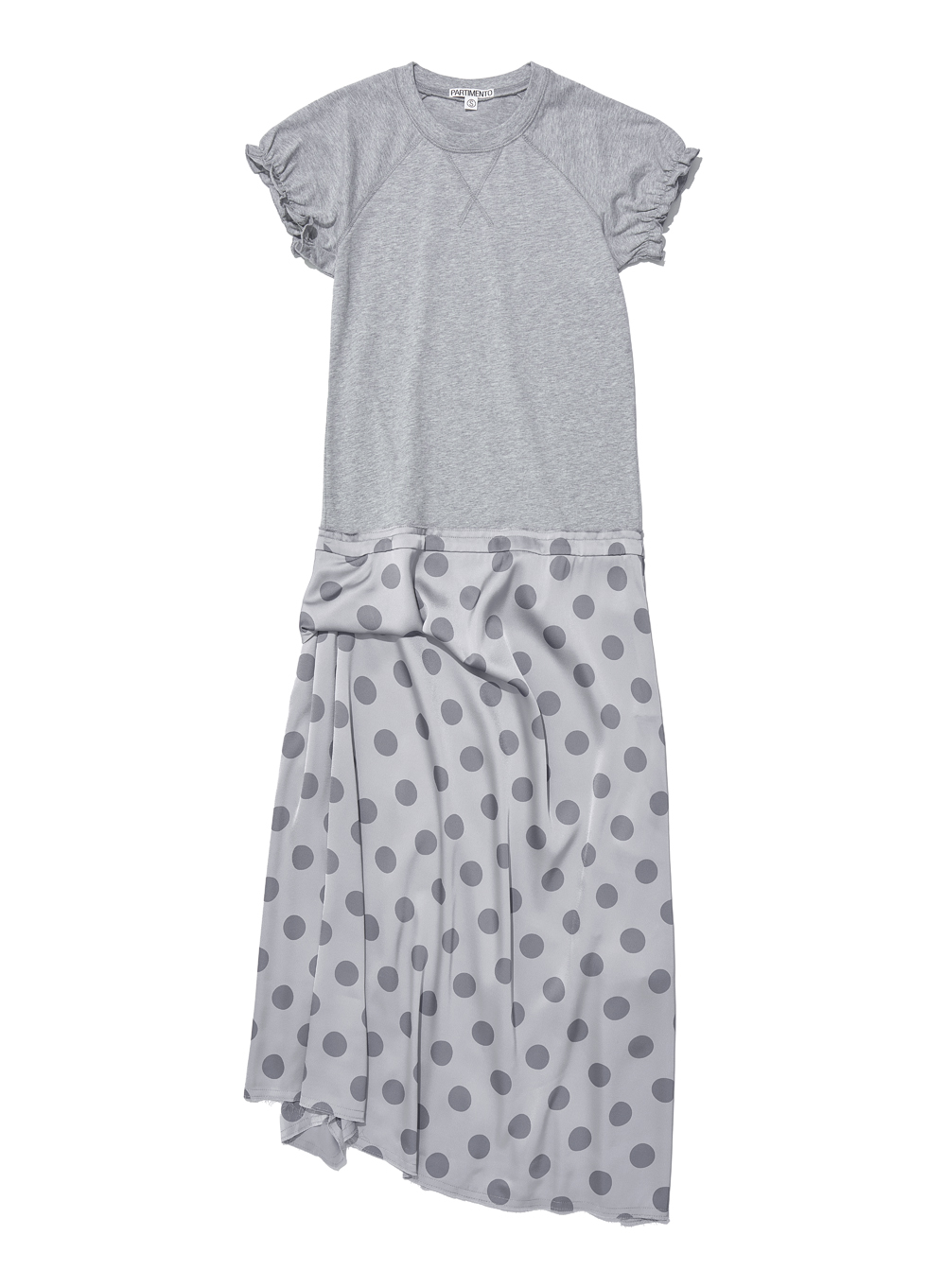 파르티멘토 [WOMEN] DRAPE DOT PRINTED PUFF COMBI DRESS_MELANGE - 위시버킷