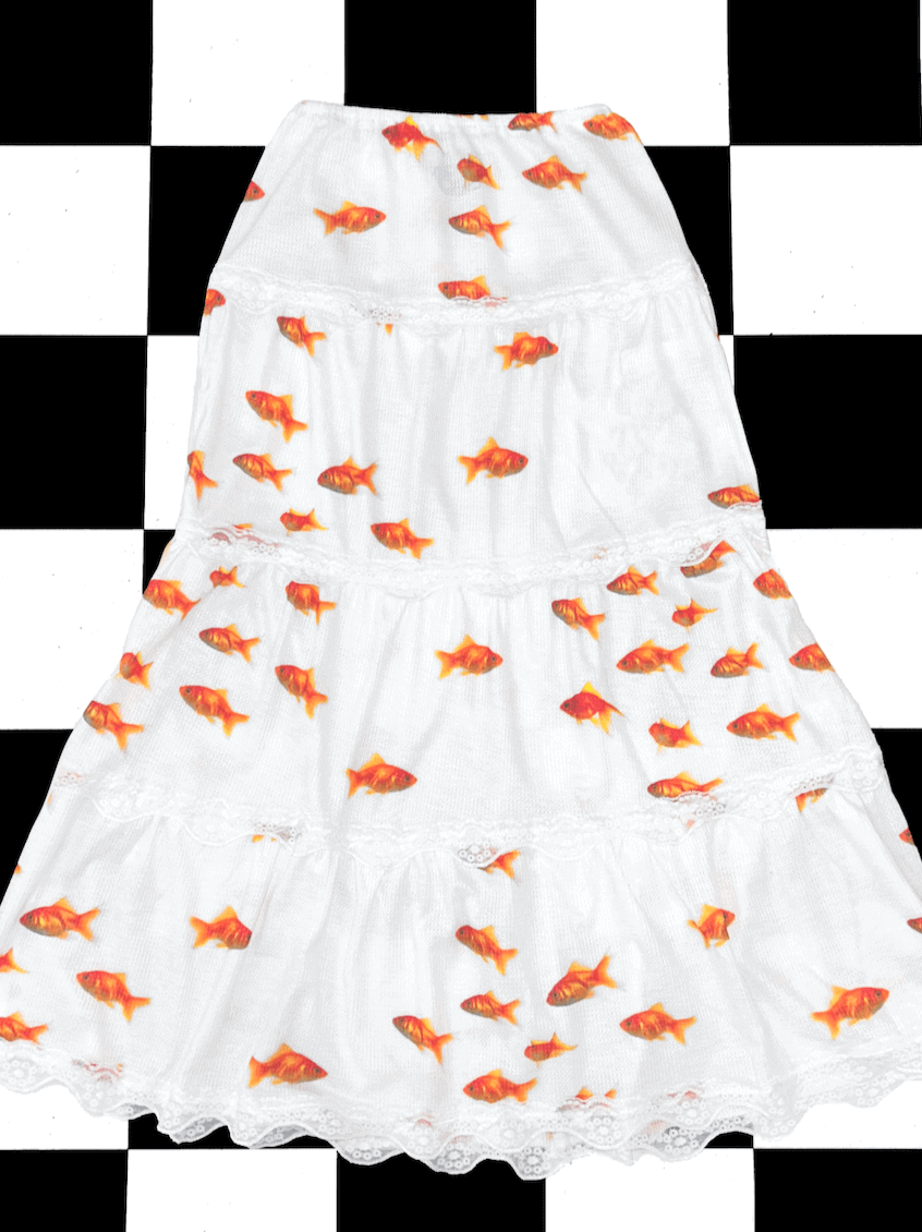 오마이티 GOLDFISH WAFFLE LONG SKIRT - 위시버킷