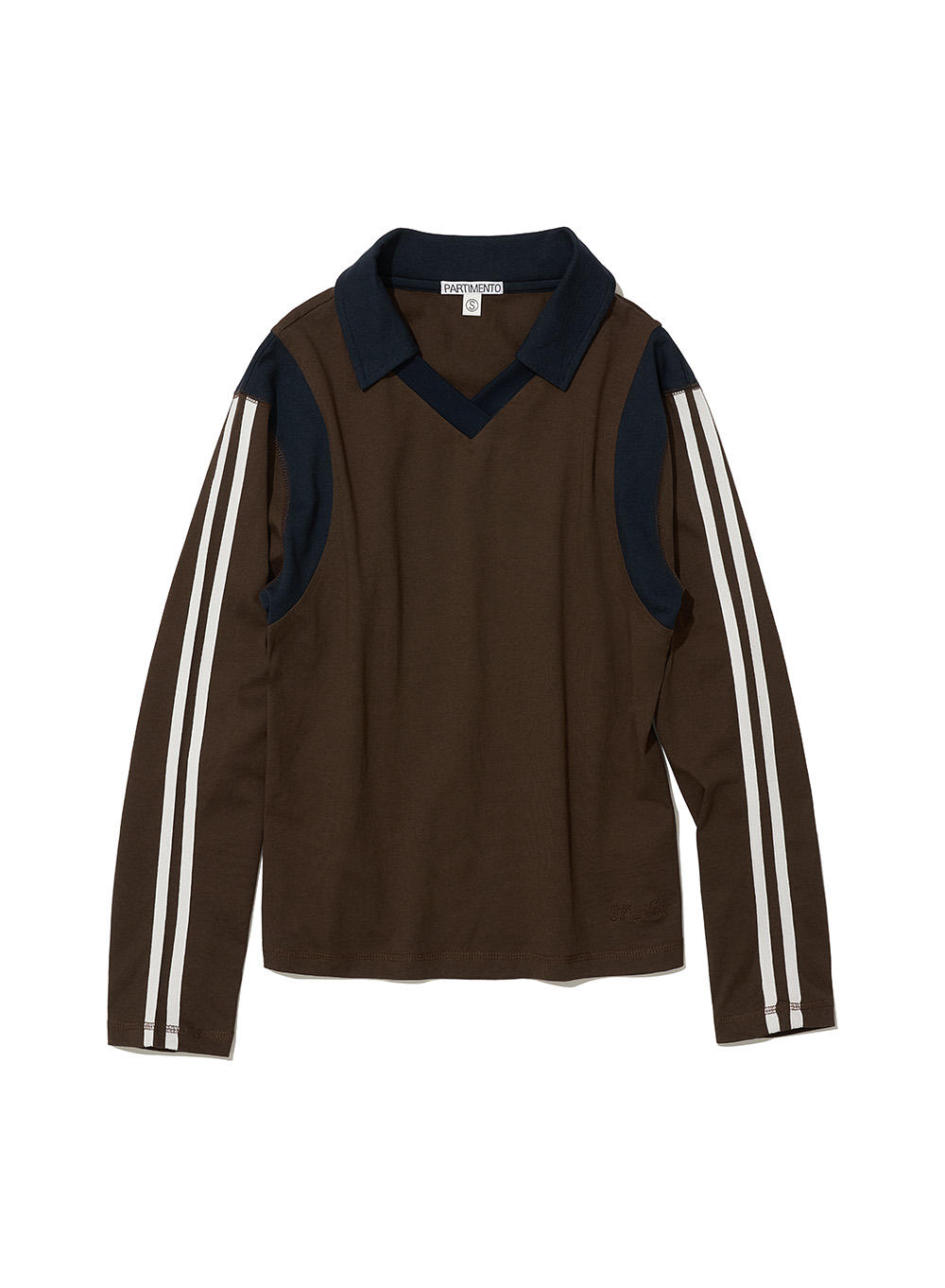 파르티멘토 [WOMEN] STRIPED COLORBLOCK POLO TEE_BROWN - 위시버킷