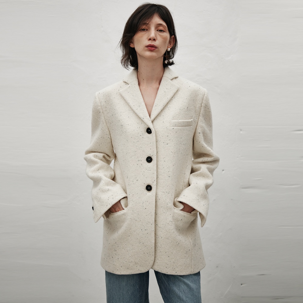 리파인드902 Single Button Wool Jacket_Cream - 위시버킷