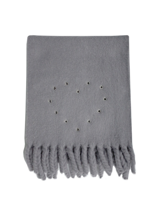 피스메이커 PIECEMAKER HEART EYELET HEAVY MUFFLER (CHARCOAL) - 위시버킷