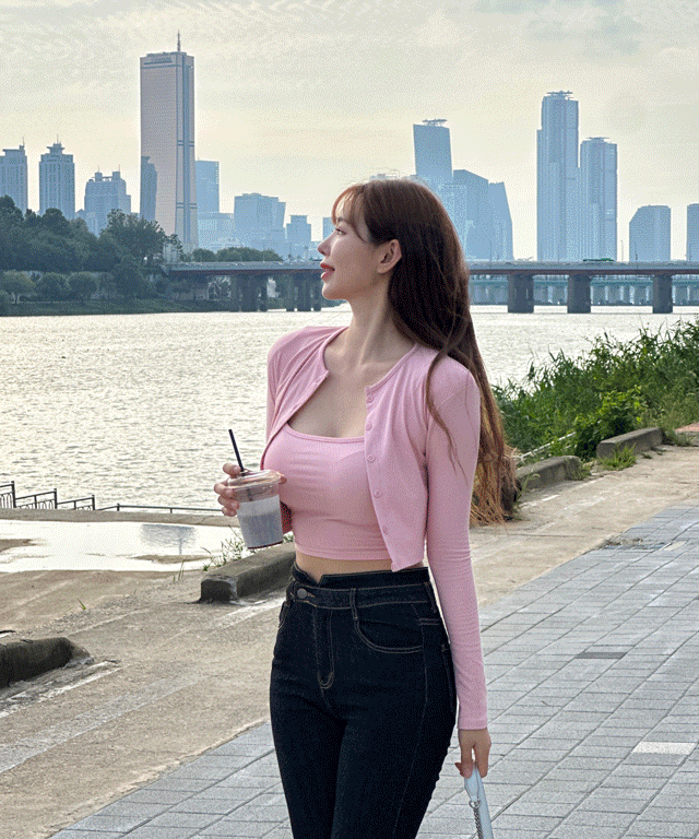 화니유 페미닌 슬림 민소매 가디건 SET 4color - 위시버킷