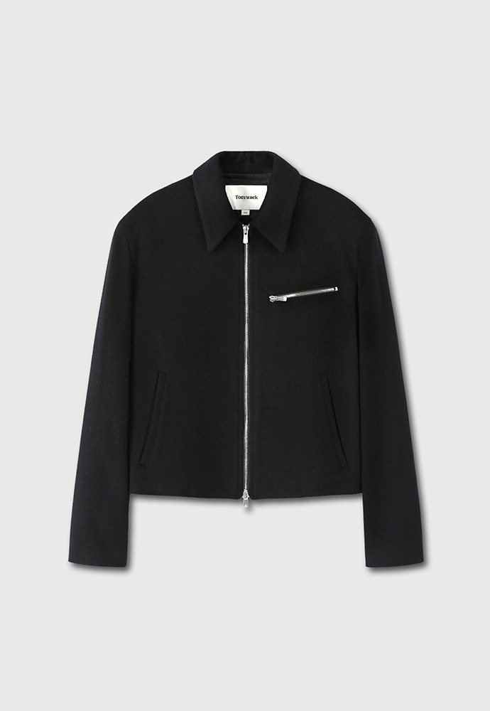토니웩 Cashmere Chest Zip Berlin Jacket_ Black - 위시버킷