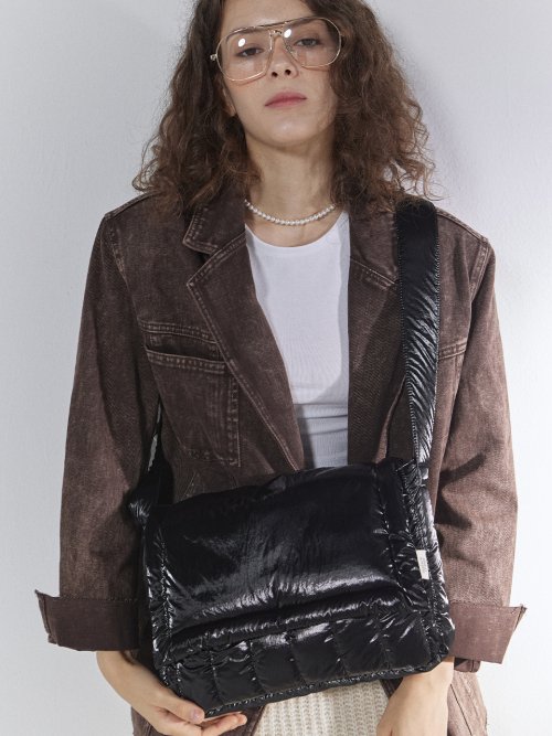 메종크렘 Canele Padding bag_ L size_Black - 위시버킷