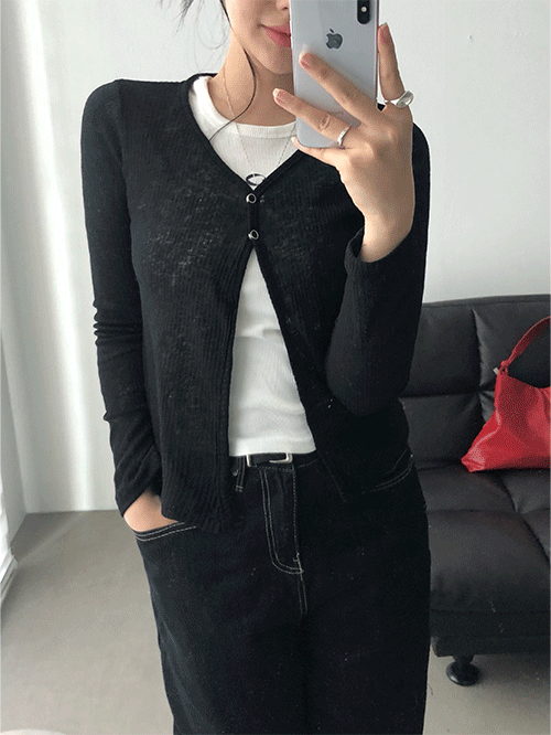 레드진 Two button V-neck cardigan, 2color - 위시버킷