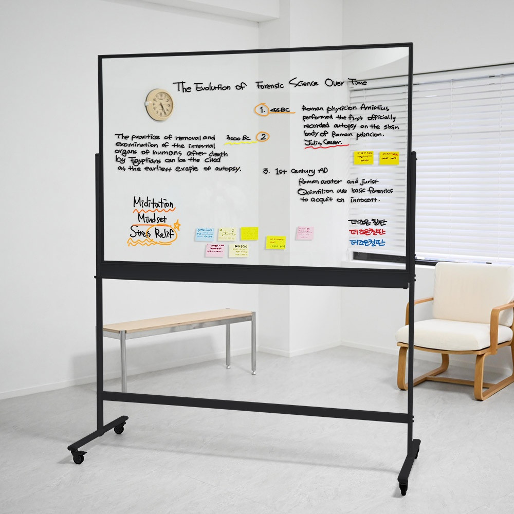 더조은칠판 투명칠판 강화 유리칠판 자석형 화이트보드 글라스 보드 이동식 스탠드 - 위시버킷