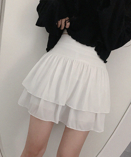 투게더위드미 블랙 당일 🔥하늘하늘 여리핏🔥 캉캉 쉬폰 미니 플레어 봄여름 뒷밴딩 치마바지 캉캉 스커트 화이트 블랙 휴양지