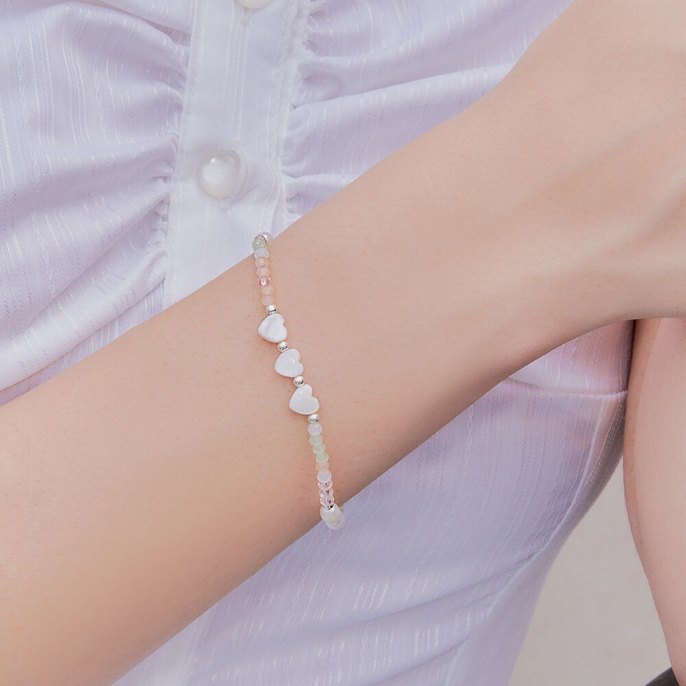 앵브록스 [silver925] joy heart pearl bracelet - 위시버킷