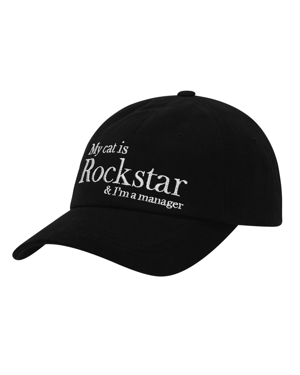 조거쉬 조거쉬 My cat is Rockstar Baseball cap (Black) - 위시버킷