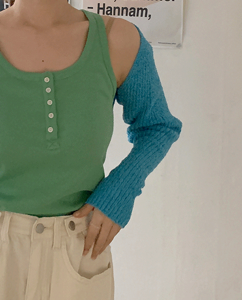데일리마켓 jane button sleeveless / 4color - 위시버킷