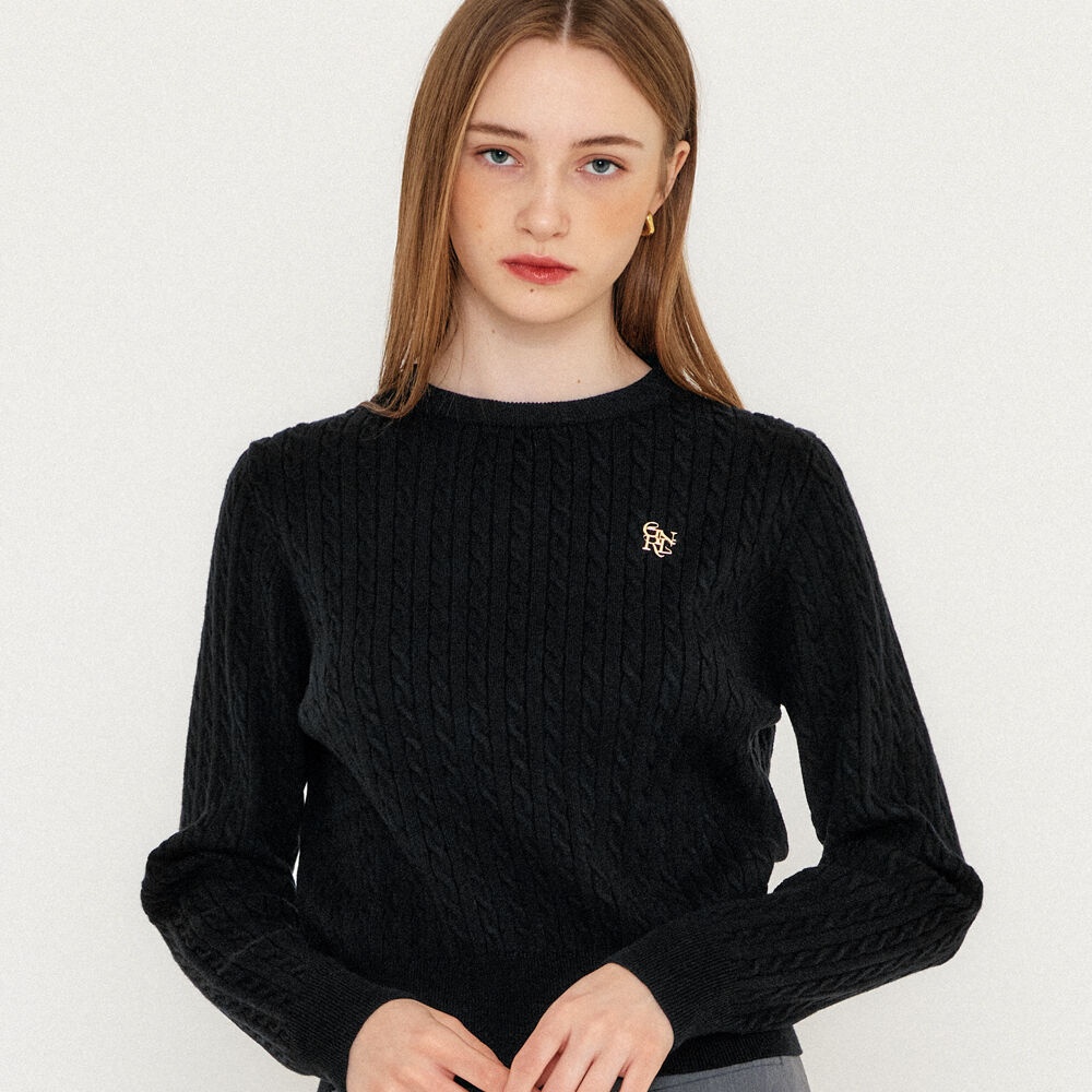 제너럴아이디어 WOMAN GNRL 에센셜 케이블 풀오버 [BLACK] / WBC1L05503 - 위시버킷