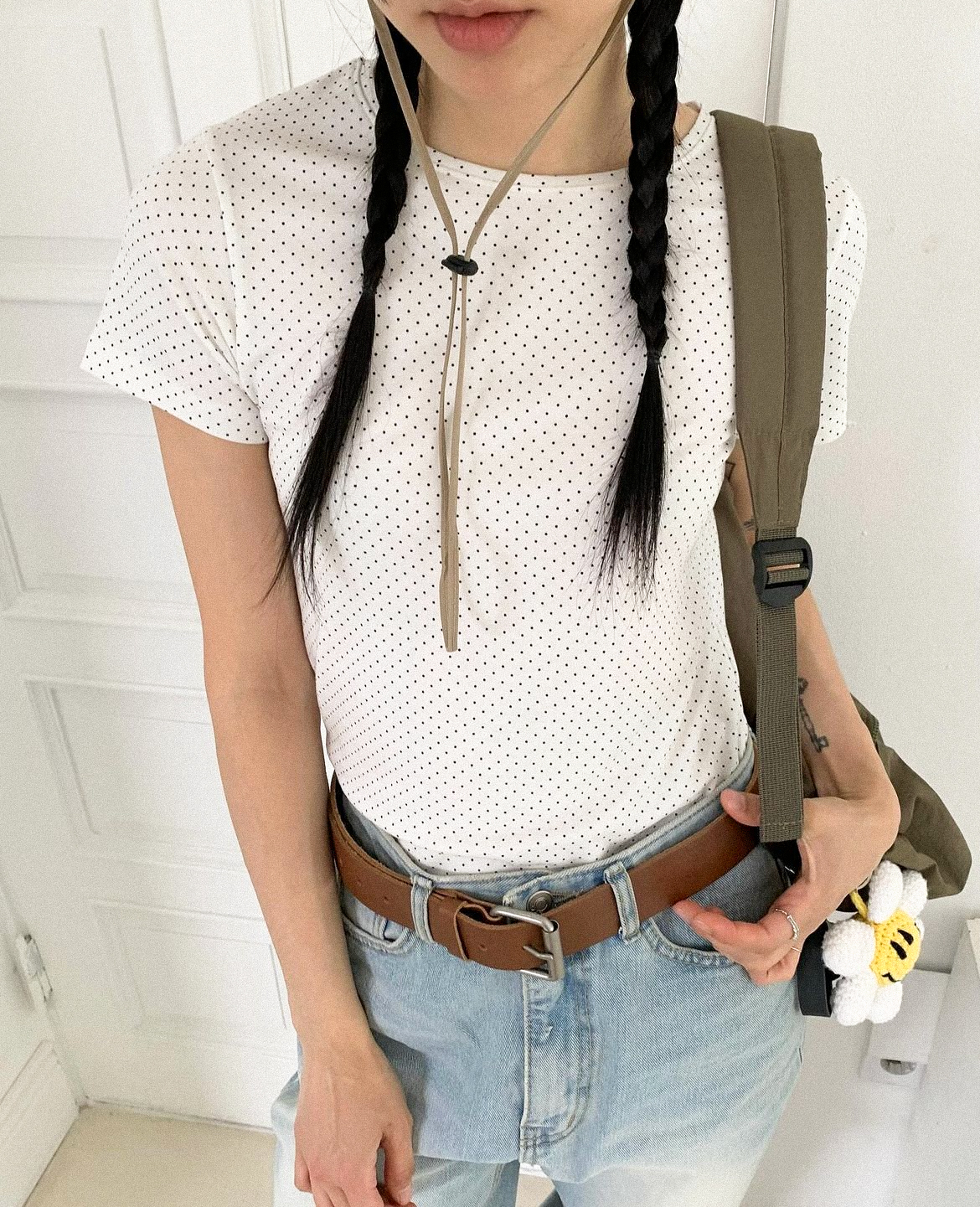 M627HOUSE LOVE DOT DOT TOP, WHITE (2C) - 위시버킷