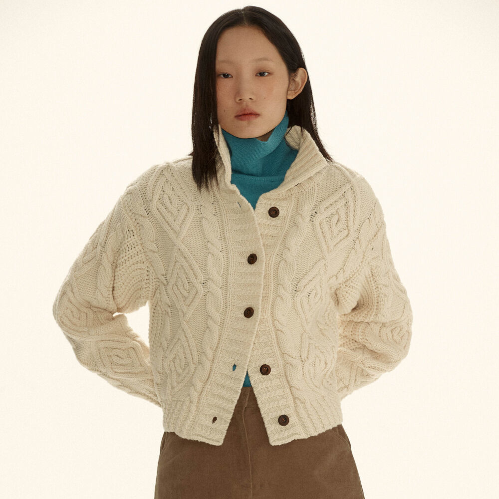 시엔느 Virginia Wool Cardigan (Cream) - 위시버킷