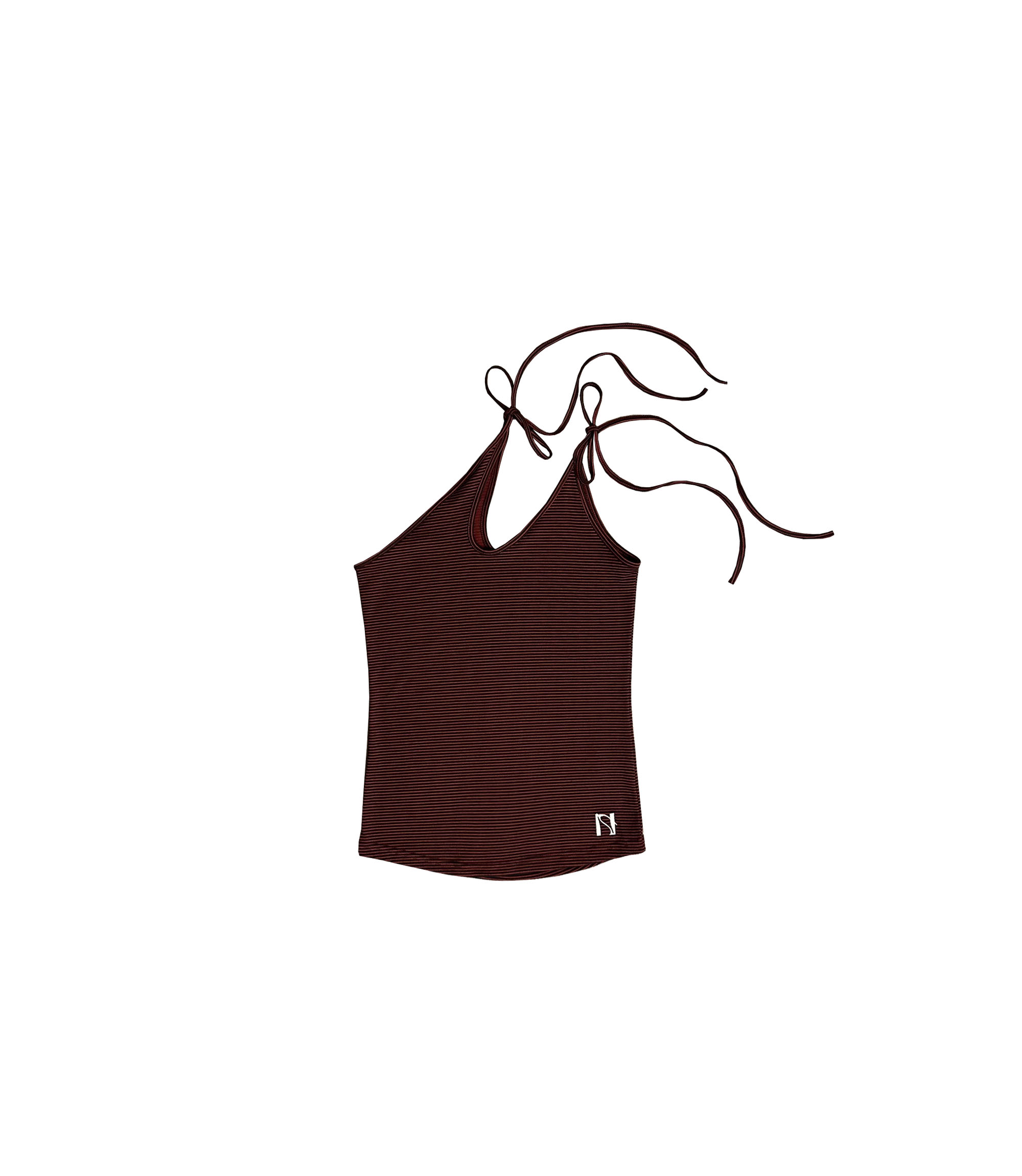 뉴얼린 Anne Stripe embroidery string sleeveless Top - 위시버킷