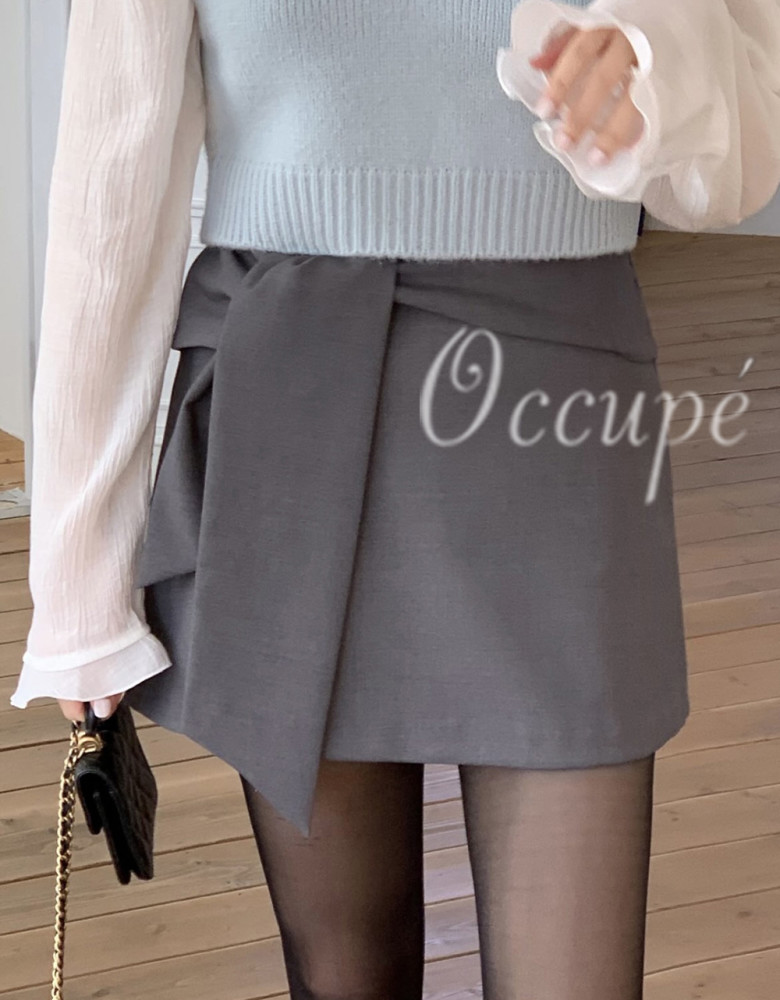 미엘 [당일발송]미엘 브릿지 스커트 리본 (2col) miel - 위시버킷