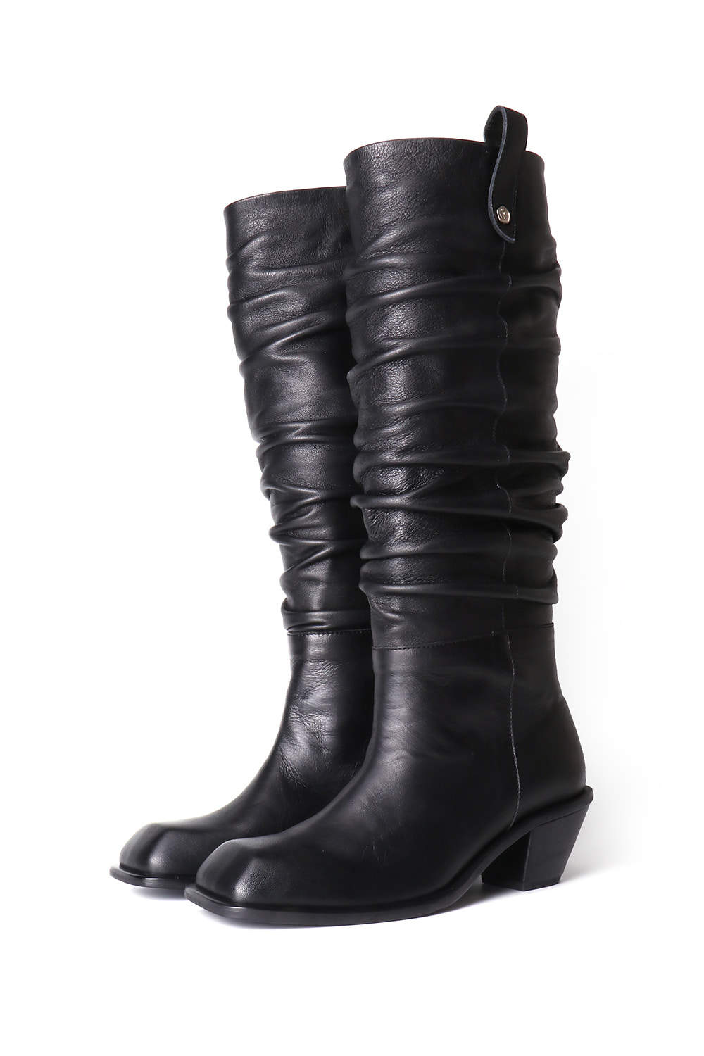 이이에 BLURRY WRINKLE LONG BOOTS [BLACK] - 위시버킷