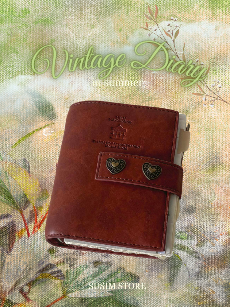 수심 수심 Roilli Vintage Diary 빈티지 가죽 다이어리 지갑 바인더 M5 5공 - 위시버킷