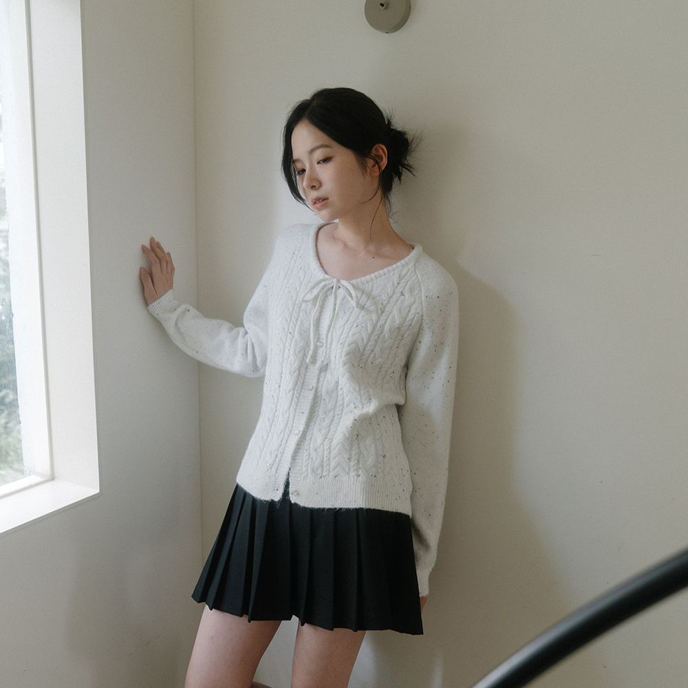 라미네즈 [29CM 단독] Ribbon Cable Knit Cardigan - Ivory - 위시버킷